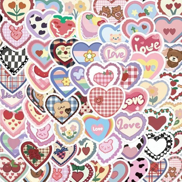 Design | Valentines Nwt Colorful Heart Stickers Set 10 Set | Poshmark